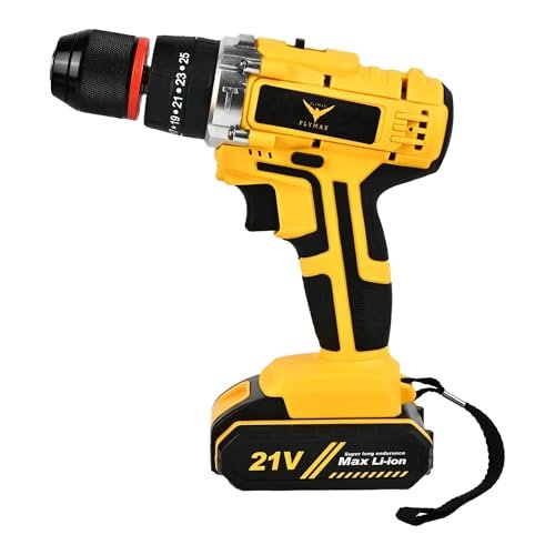 HYCO LABEL FLYMAX 21V Cordless Drill Set, 25+1 Torque Settings, 2 Speed ...