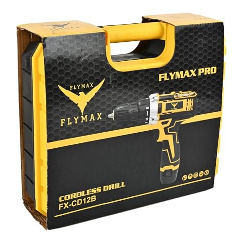 HYCO LABEL FLYMAX CD-1000 12V Cordless Drill Machine, 1500 RPM, 2-Speed ...