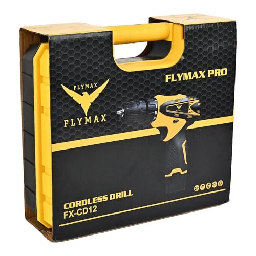 HYCO LABEL FLYMAX CD-900 Cordless Drill Machine, 12V, 1500 RPM, 2-Speed ...