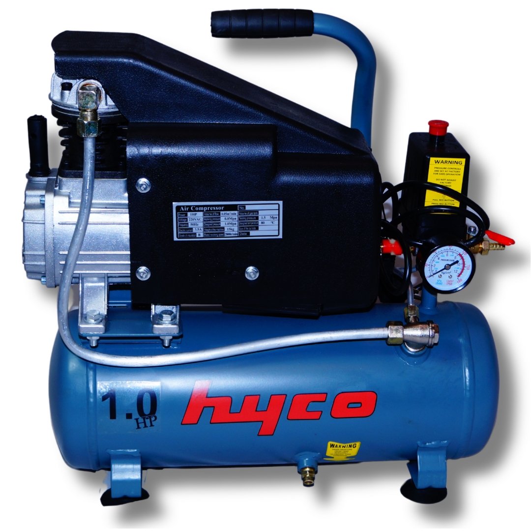 Hyco Lubricated Portable Silent Air Compressor 9L tank (1HP LUBRICATED ...