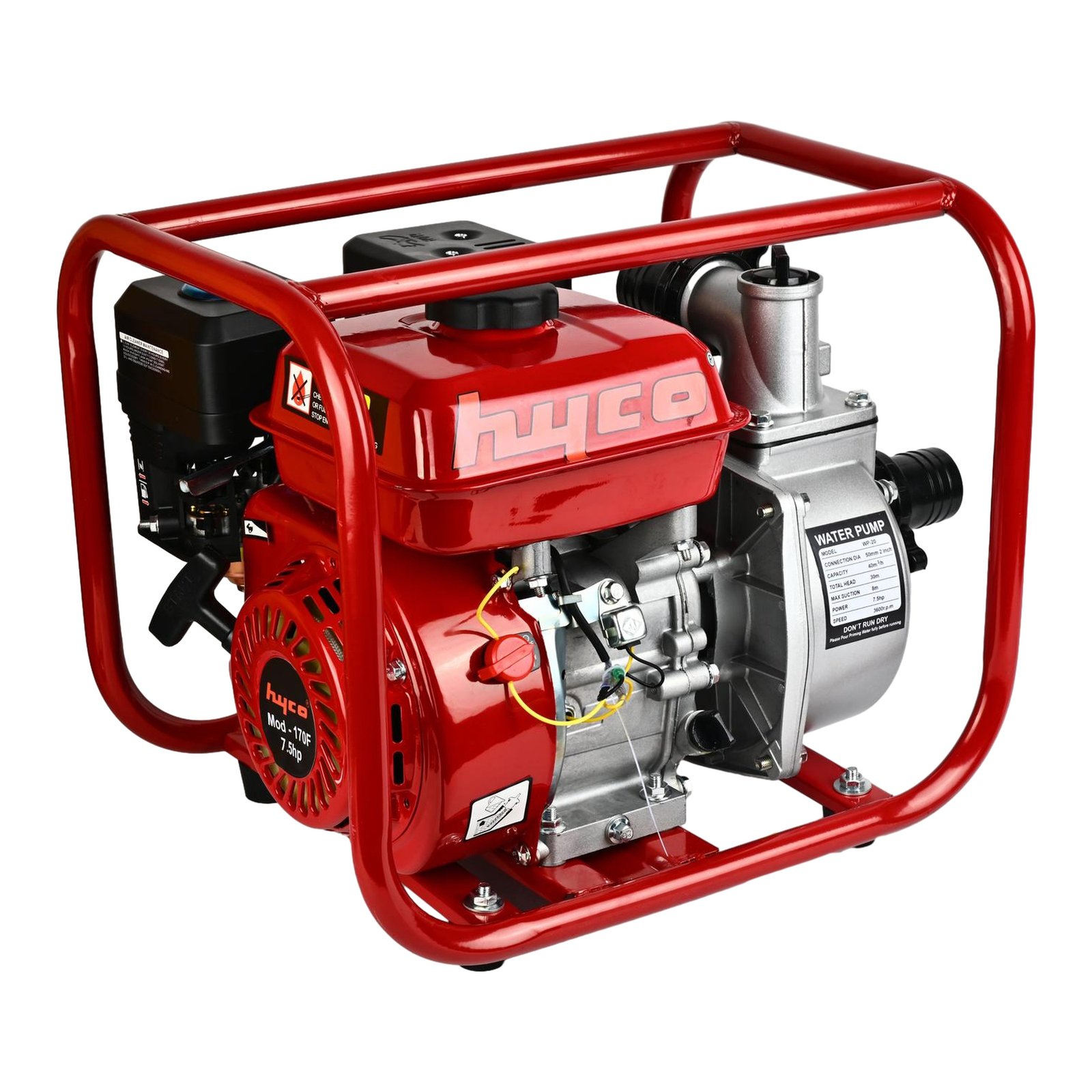 HYCO Water Pump Set 3INCH, 7.5 HP, 3600 RPM, 4 Stroke Petrol Engine ...